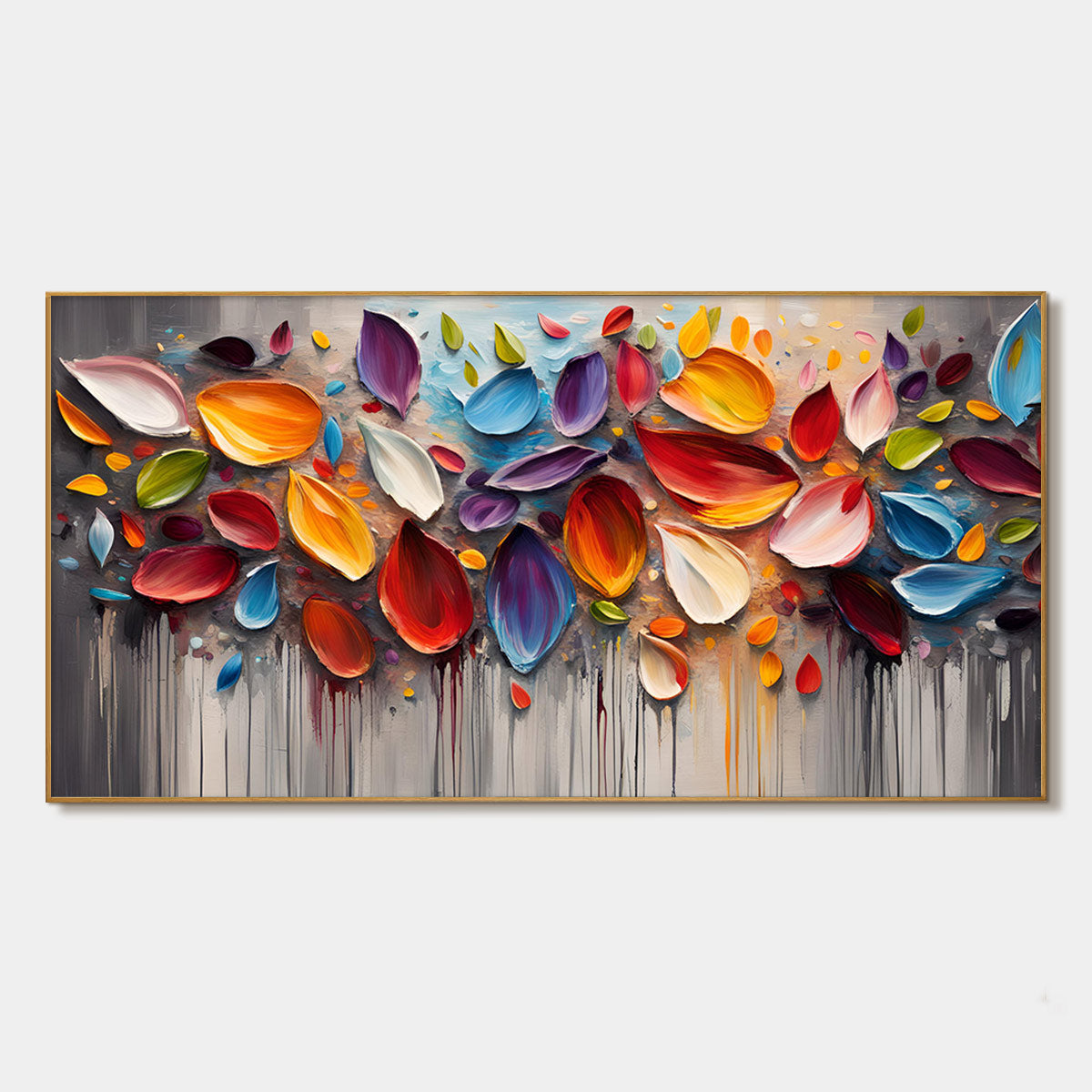 Autumn Rain: Original Textured Impasto Leaf Fall Oil Painting ...