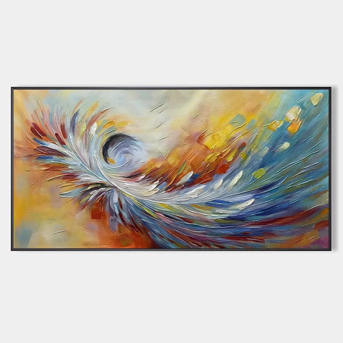 Colorful Abstract Swirl Oil Painting - Modern Wall Art for Home Decor