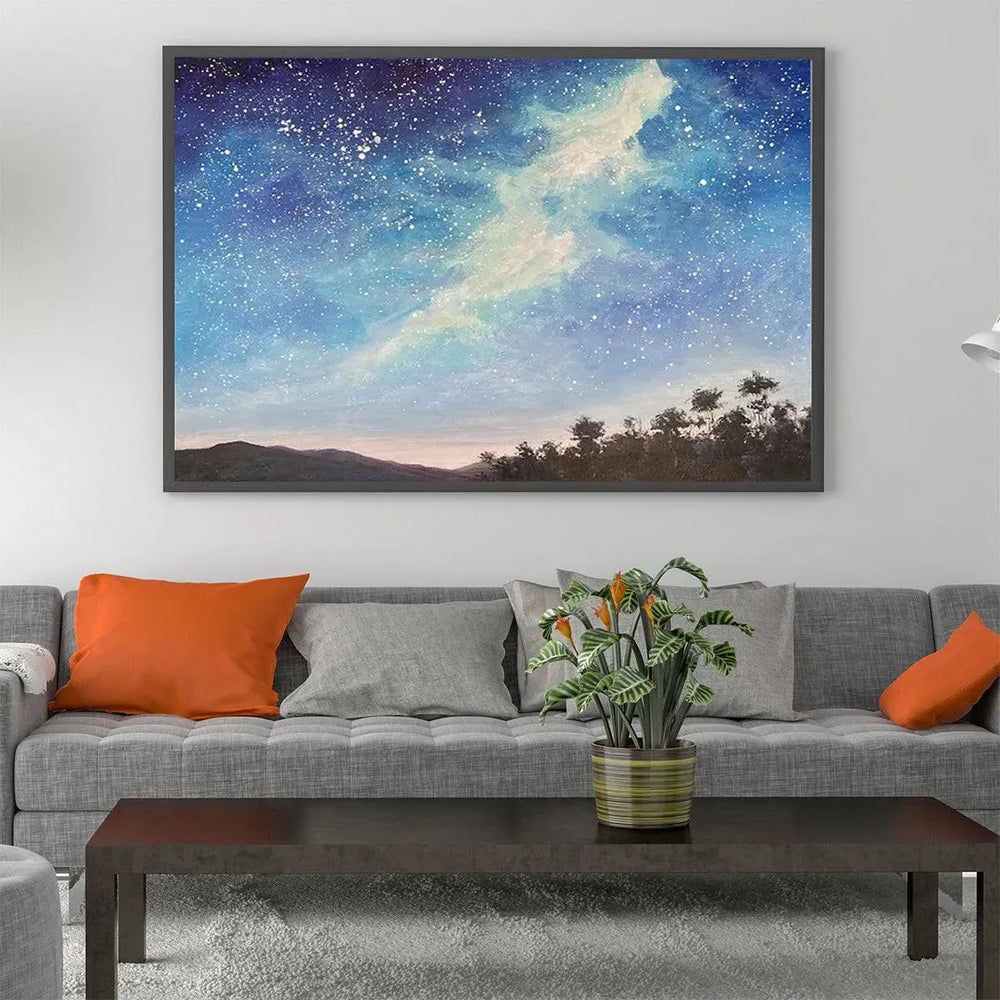 Celestial Dreamscape: Nightscape Painting | Starry Sky Wall Art ...