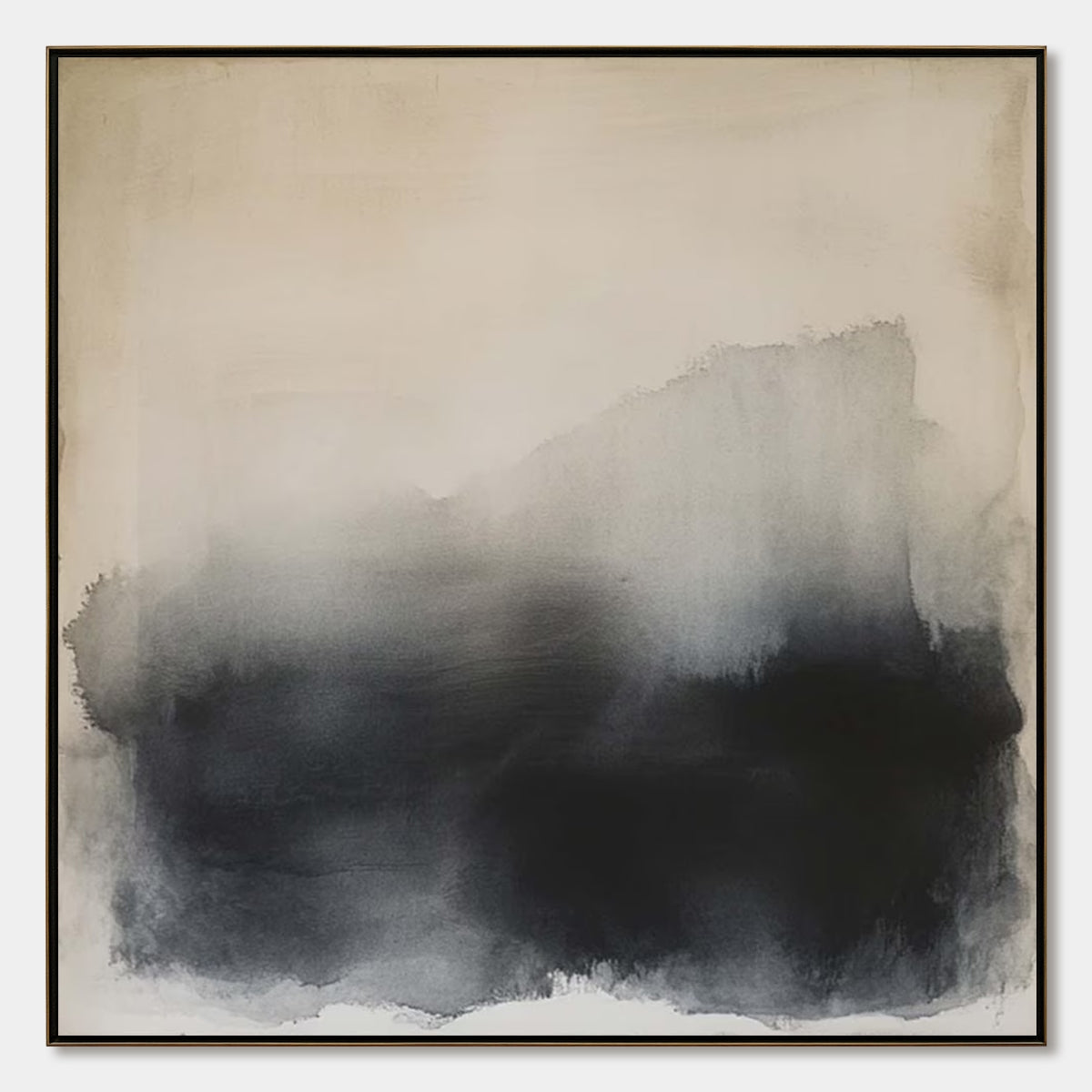 Dusk Shadows: Abstract Minimalist Oil Painting in Neutral Tones
