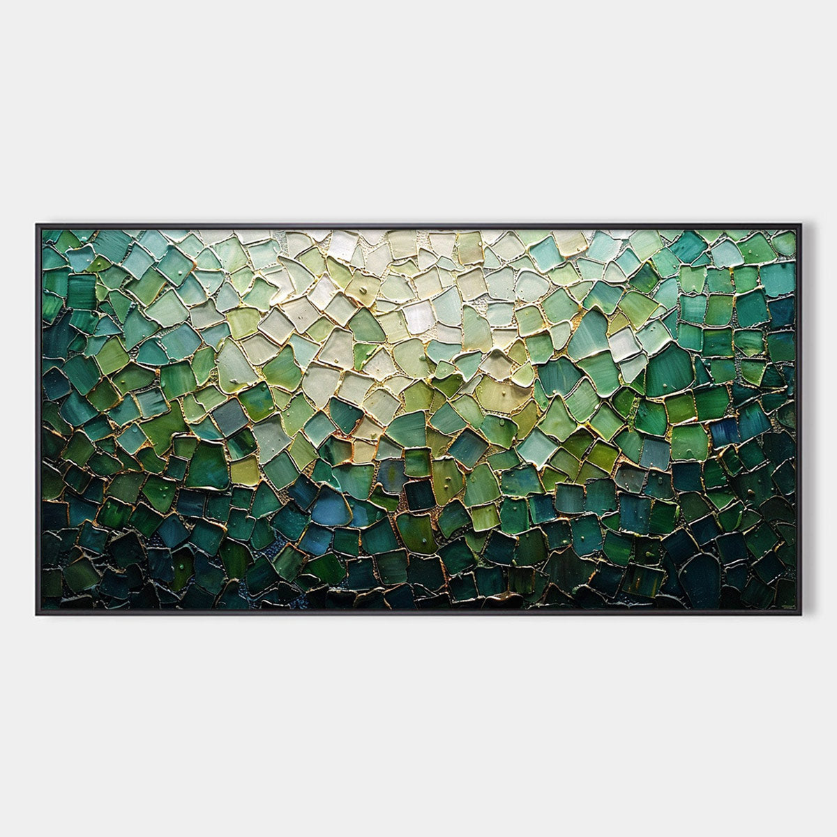 Emerald Mosaic: Original Textured Abstract Landscape Oil Painting ...