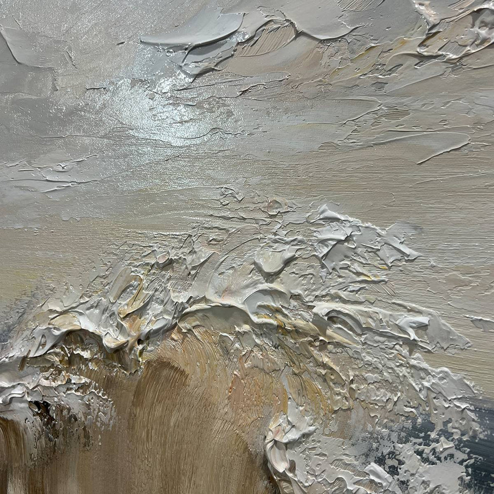 Ocean's Embrace: Original Impasto Coastal Wave Oil Painting - Textured ...
