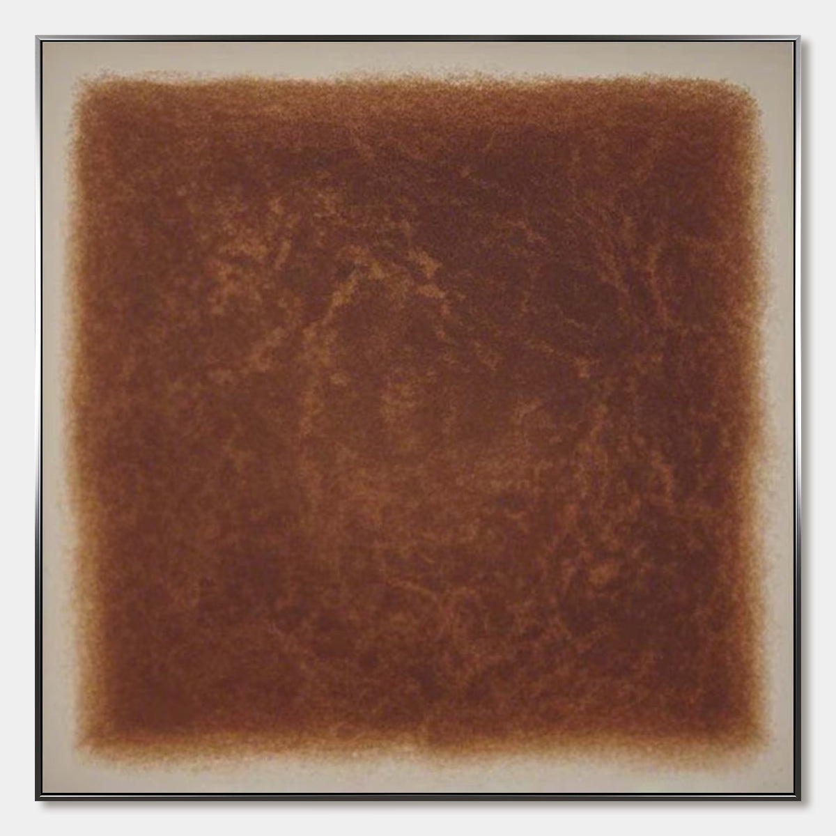 Umbra: Textured Abstract Brown Square Oil Painting