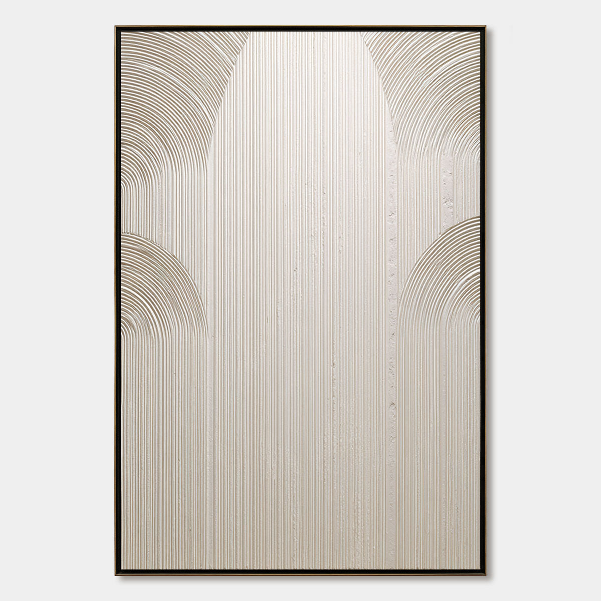 Zenith | Minimalist Beige Textured Arch Painting for Wall Decor